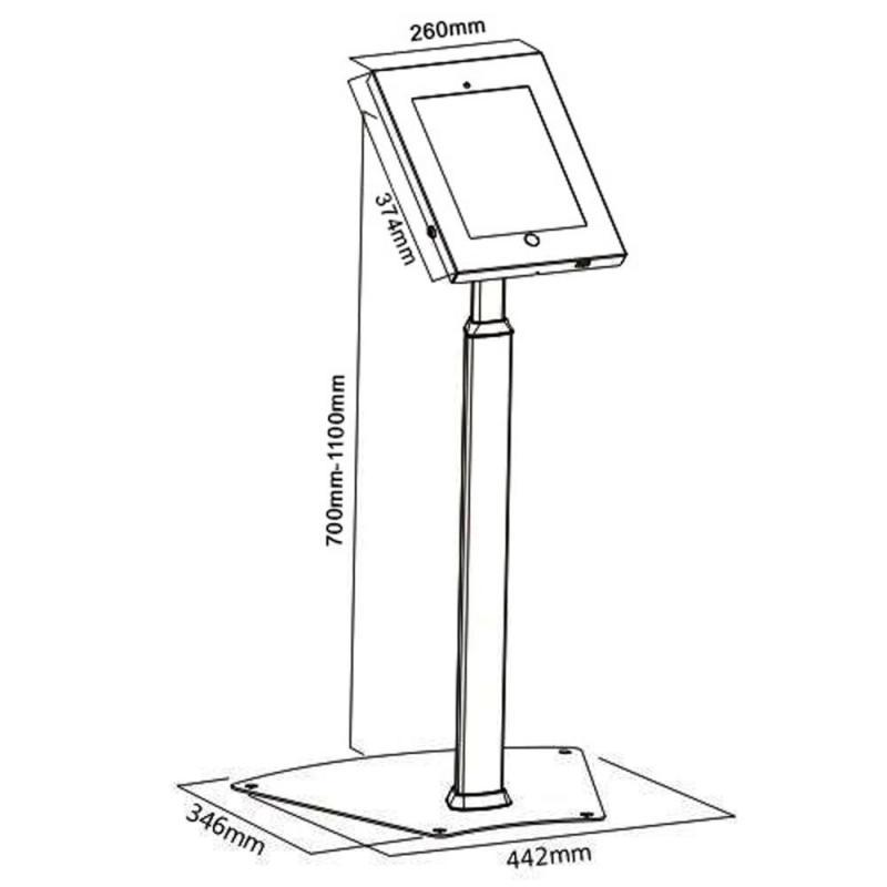 Adjustable iPad Floor Stand | Secure Adjustable iPad Floor Stand | Secure
